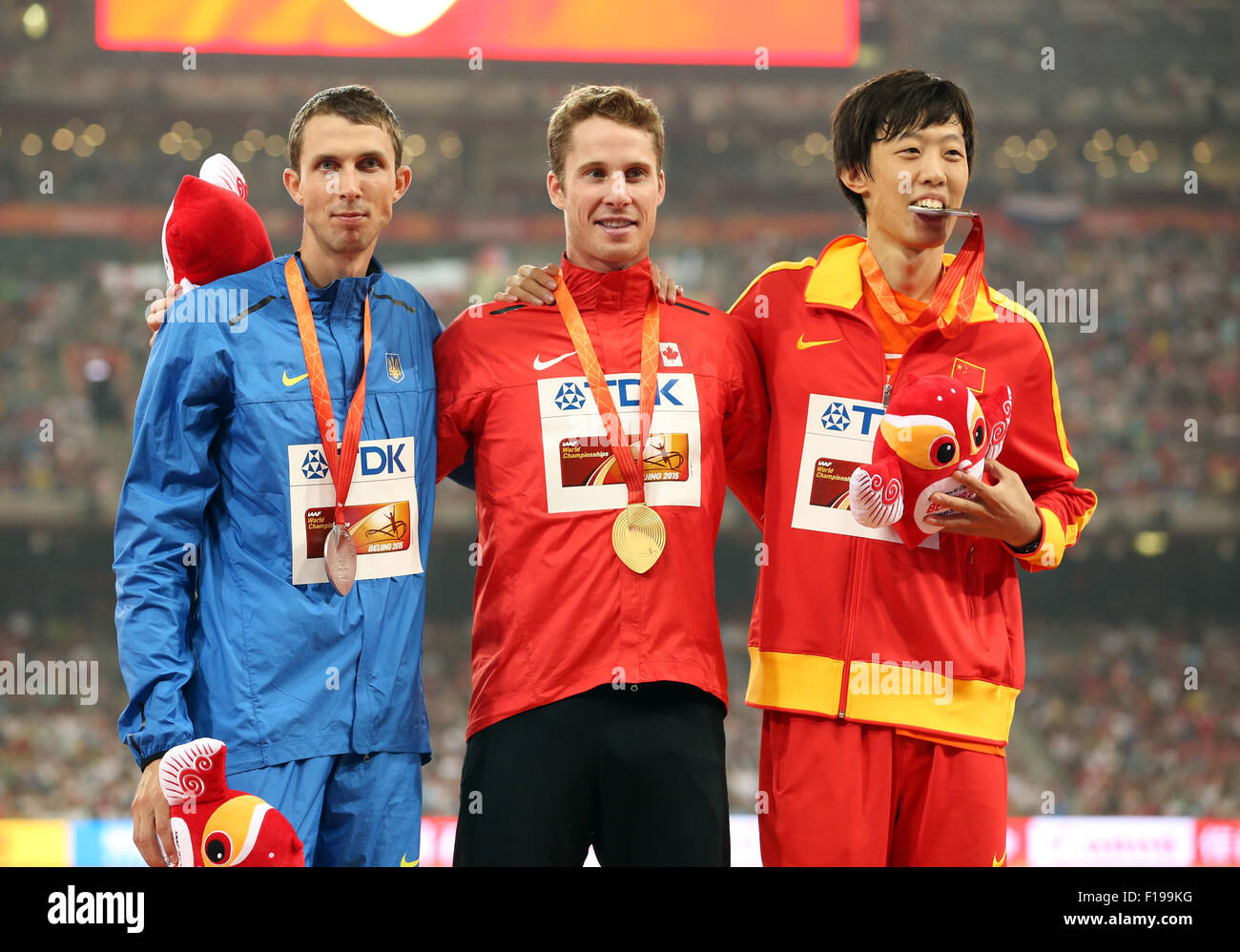 Canadas derek drouin on podium hi-res stock photography and images - Alamy