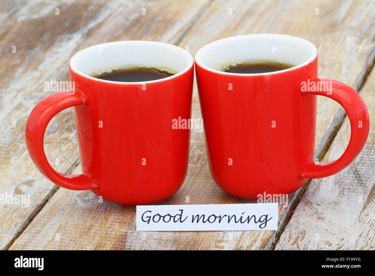 Morning card with mugs of coffee hi-res stock photography and images ...