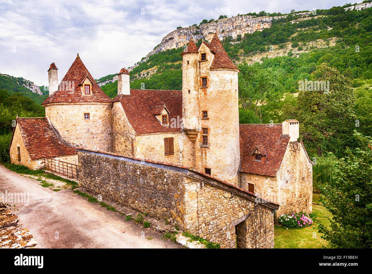 Impressive Autoire village,panoramic view,Dordogne,France Stock Photo ...