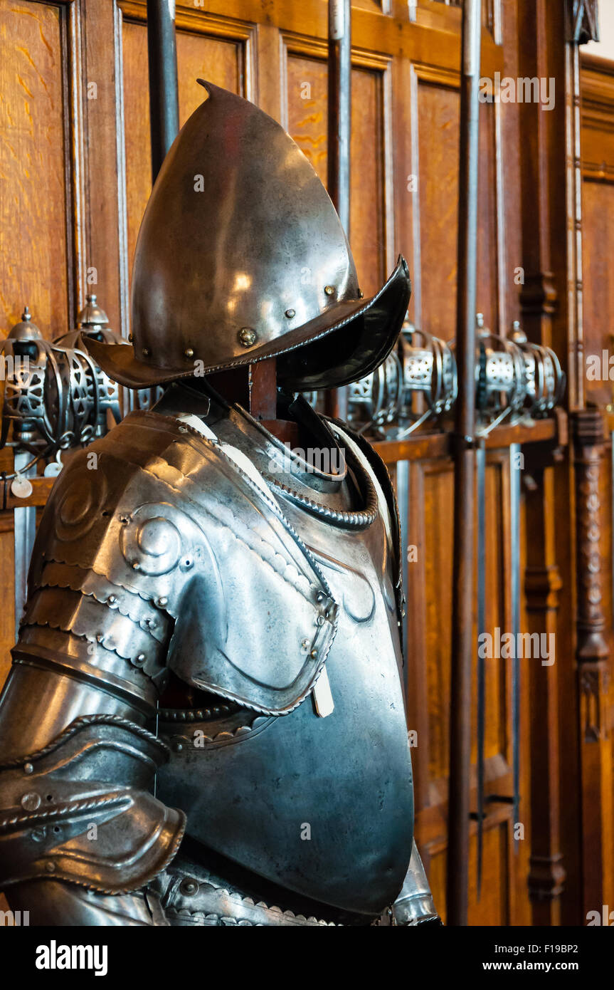 historic weapons and armor in an armory Stock Photo - Alamy