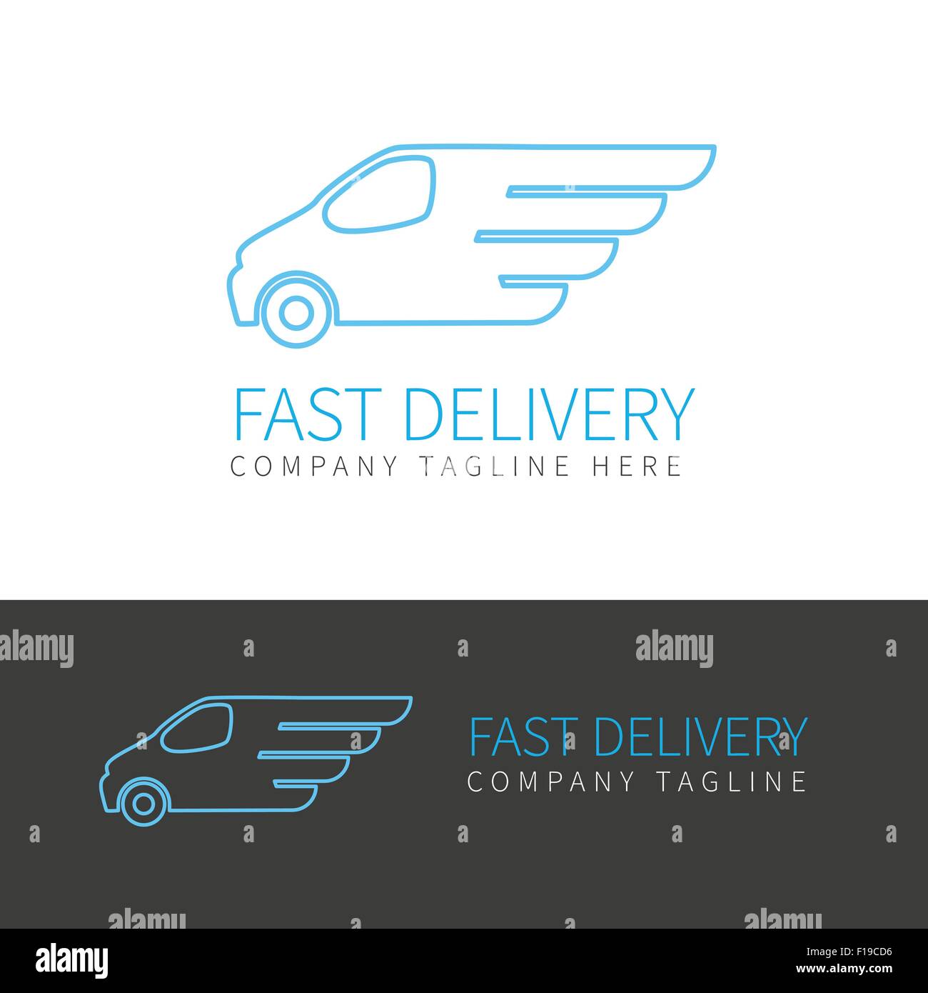 Blue delivery van contour logo Stock Vector Image & Art - Alamy