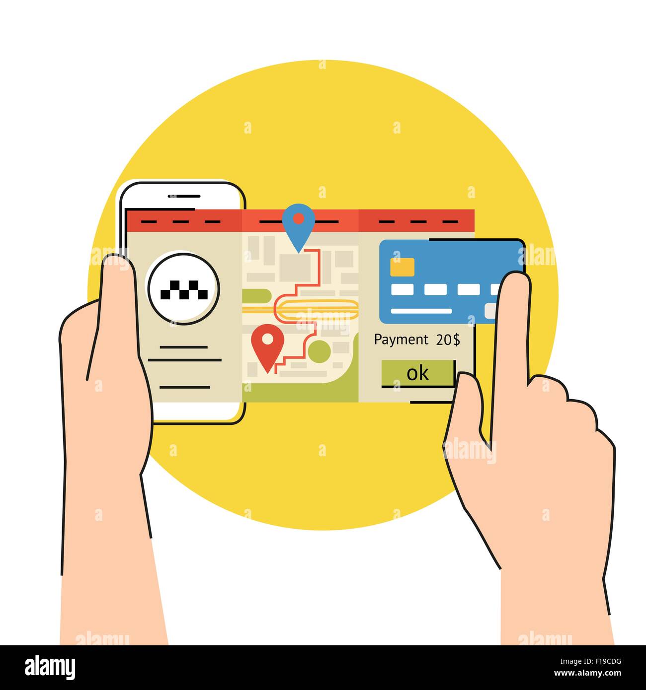 Ordering taxi online app hi-res stock photography and images - Alamy