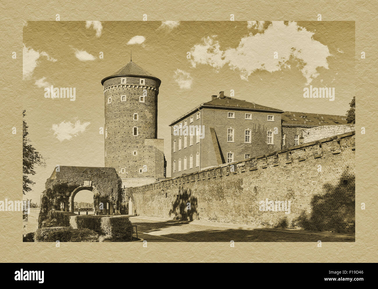 Brama Bernardynska gate and the Baszta Sandomierska Tower on the East ...
