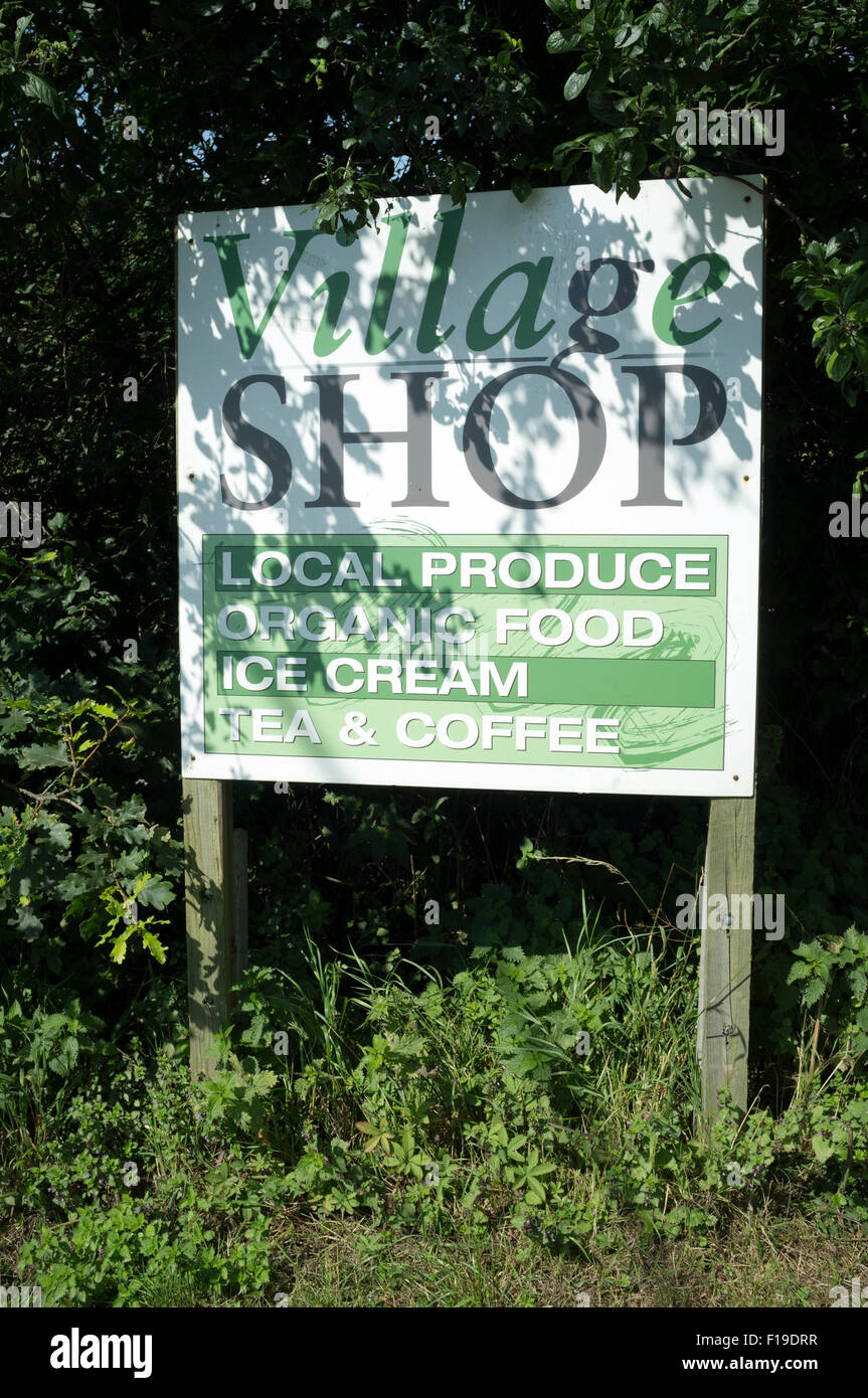 Village shop sign Bredfield Suffolk UK Stock Photo - Alamy