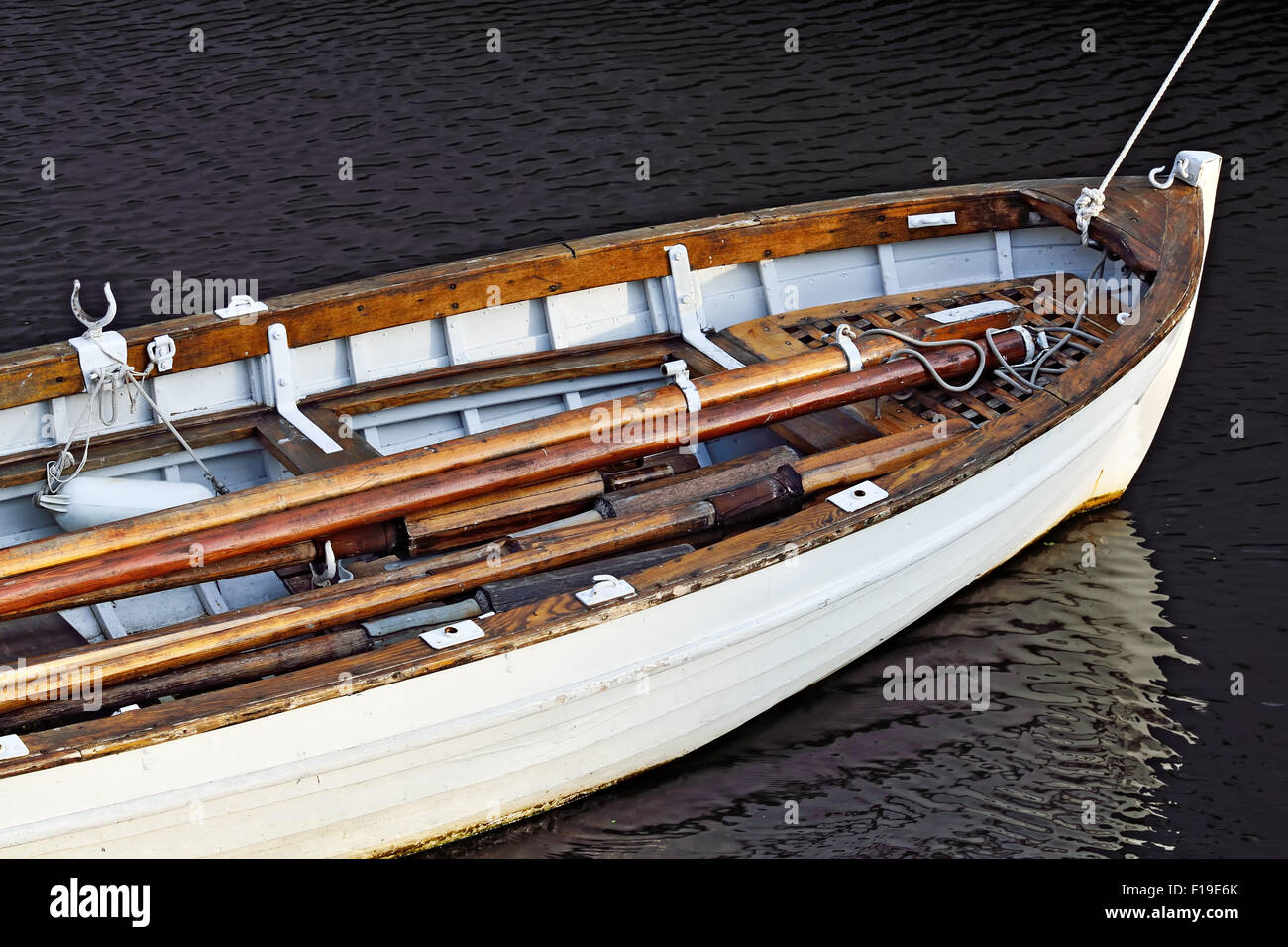White rowing boat closeup Stock Photo - Alamy