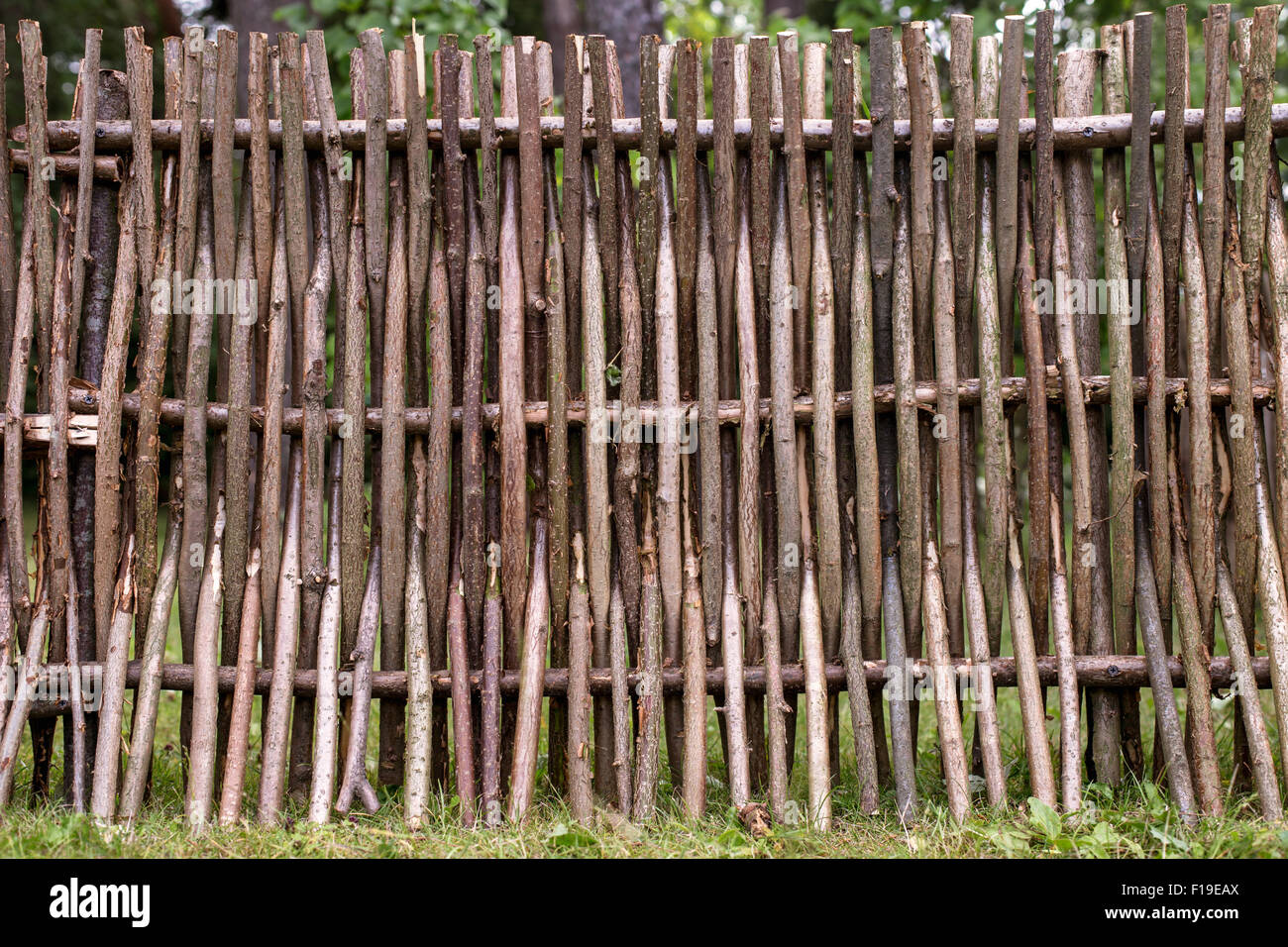 woven of thin rods in the village Stock Photo - Alamy