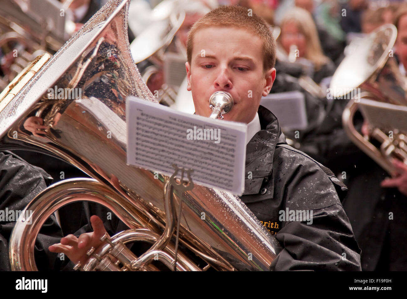 An unidentified member of Penrith Town Band takes part in the annual ...