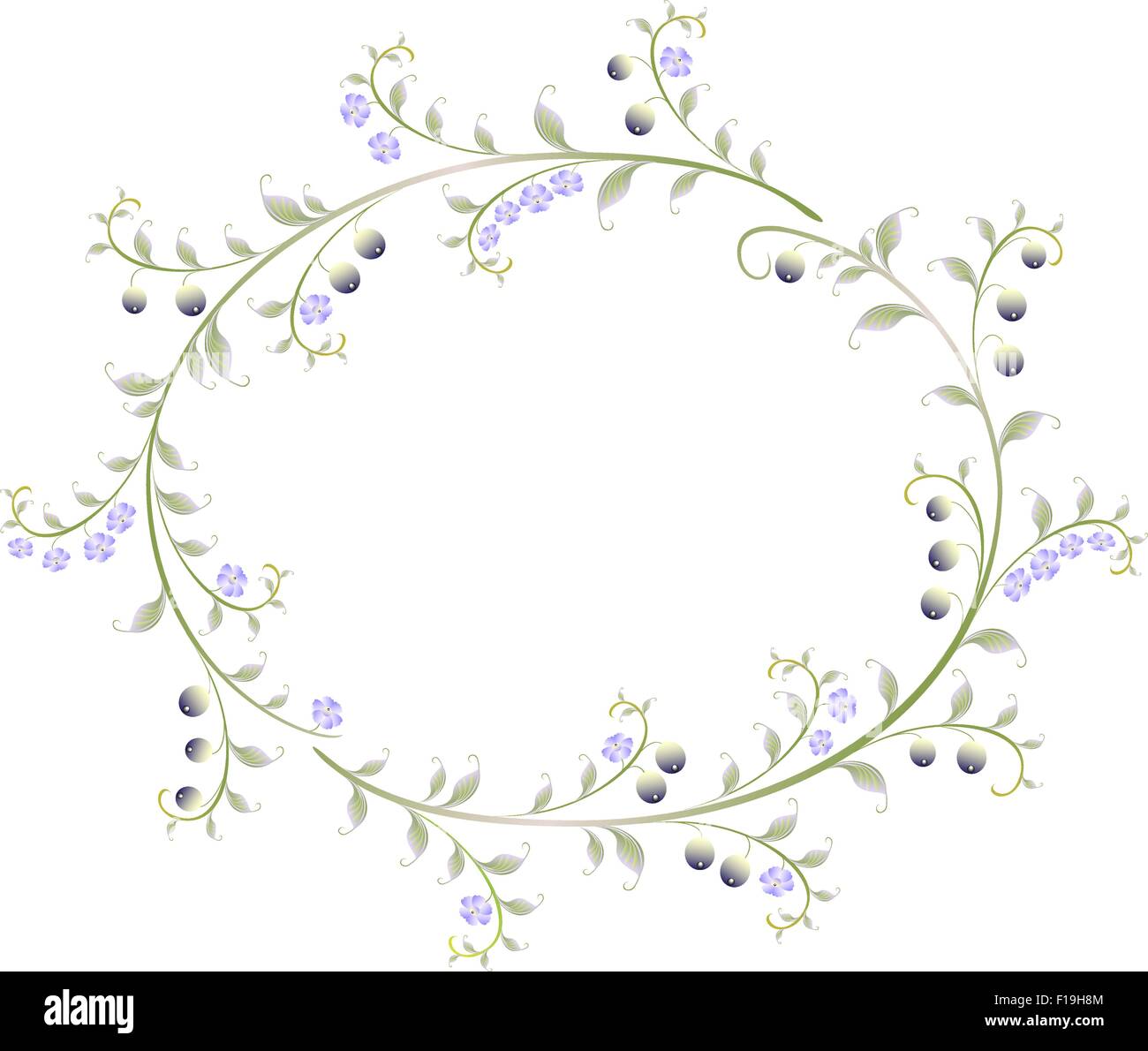 Frame flowers in shape ellipse hi-res stock photography and images - Alamy