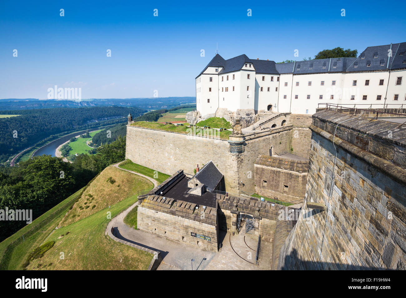 Fortress Koenigstein, Saxonian Swiss, Saxony, Germany, Europe Stock ...