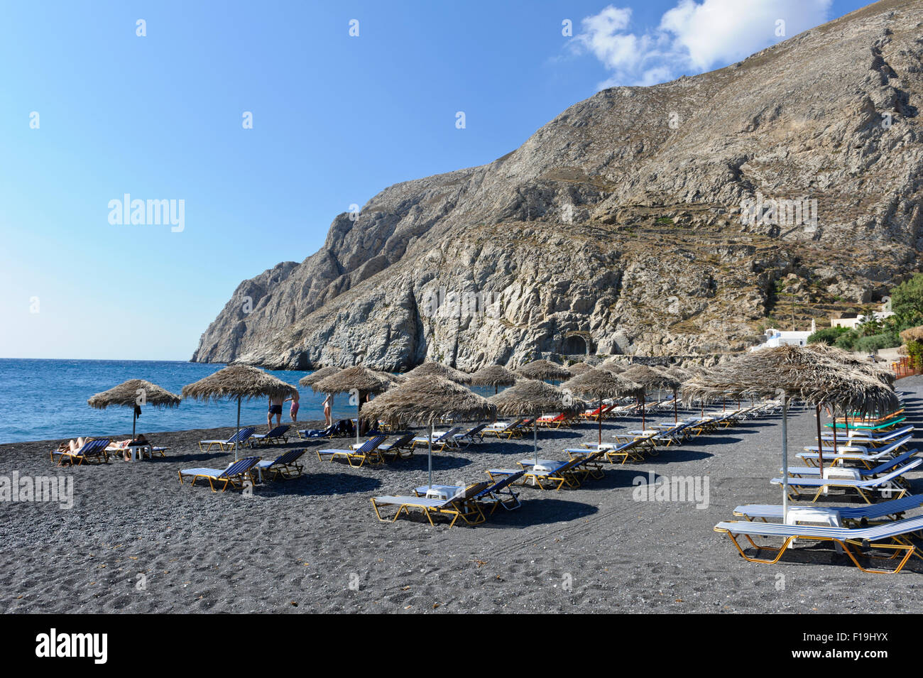 Kamari beach in Santorini, Greece Stock Photo - Alamy