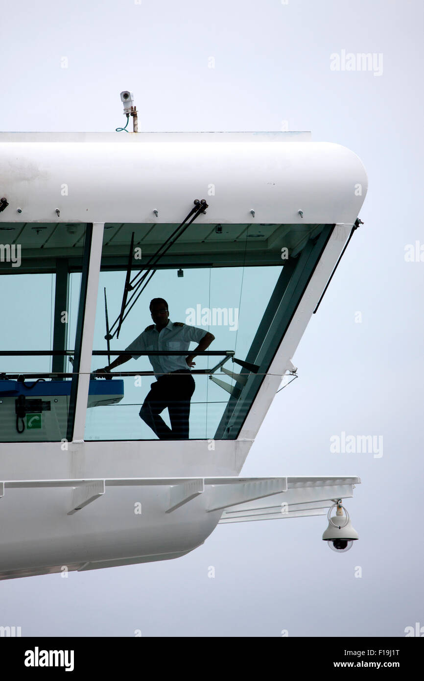Modern cruise ship bridge of the Celebrity Eclipse in summer Stock ...