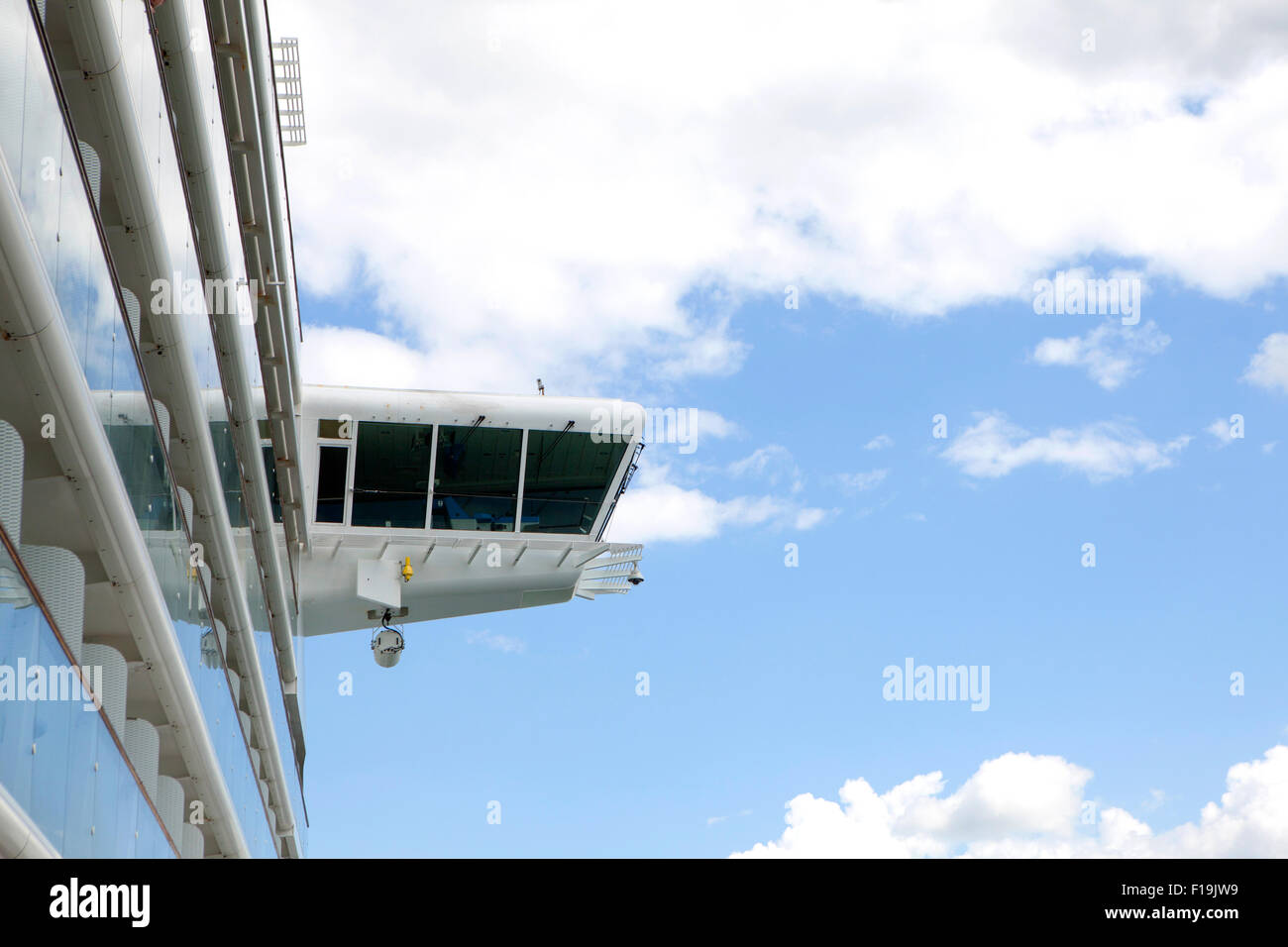Modern cruise ship bridge of the Celebrity Eclipse in summer Stock ...