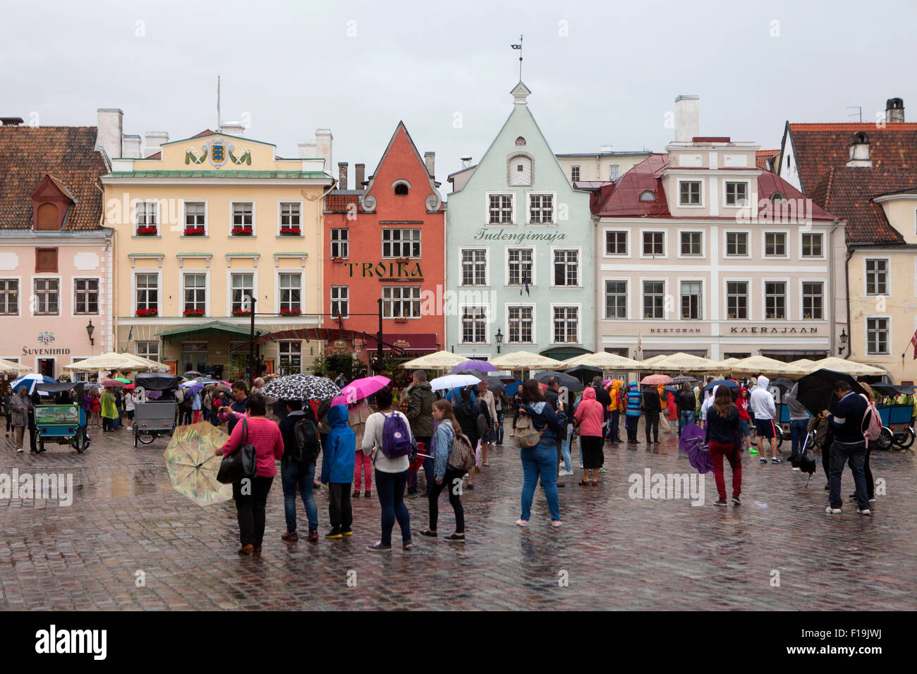 Tallinn Town Hall, Estonia while raining in summer Stock Photo - Alamy