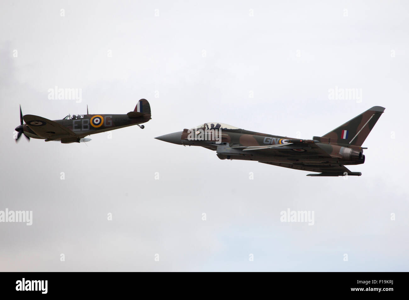 Royal Air Force 29 R Squadron Eurofighter Typhoon ZK349 Spitfire Mk IIA ...