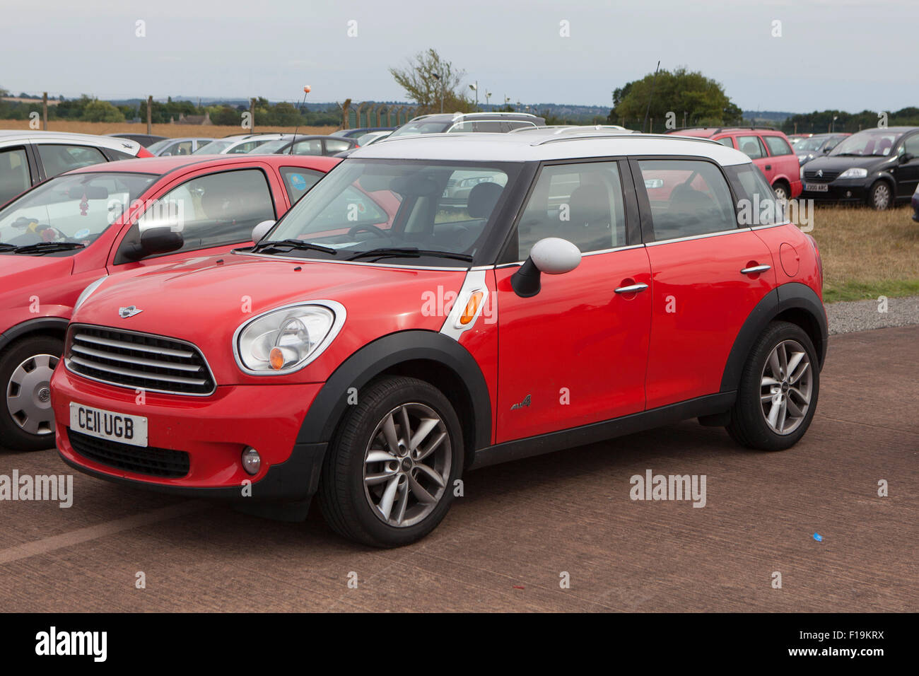 Red Mini Cooper 2011 model parked in car park Stock Photo - Alamy