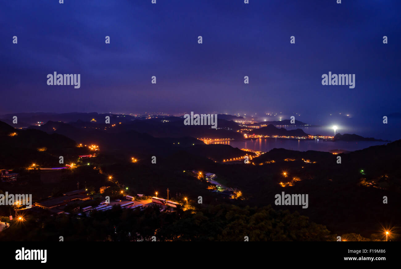 Night scene town scenery in Jiufen,Taiwan Stock Photo - Alamy