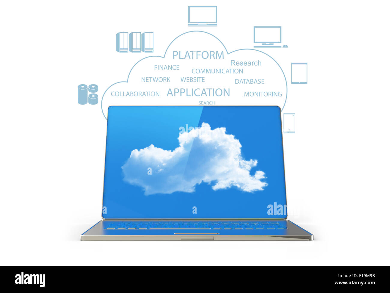 Cloud computing 3d structure as concept Stock Photo - Alamy