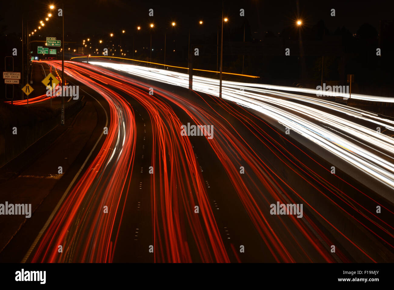 AUCKLAND, NEW ZEALAND, JULY 16, 2015: Congested outgoing traffic in the ...