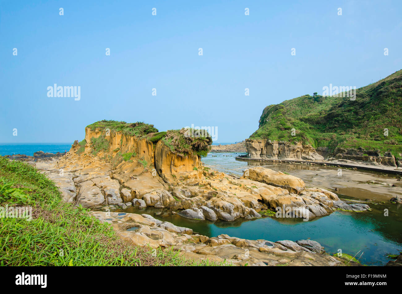 Ho Ping Island Hi Park located in Keelung,Taiwan. It is set up along ...