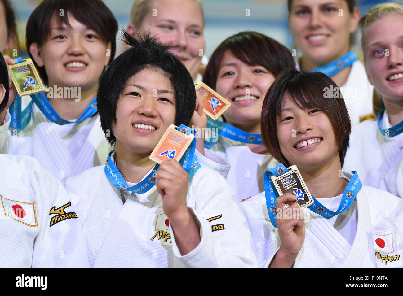 Astana, Kazakhstan. 30th Aug, 2015. Misato Nakamura, Ami Kondo (JPN) Judo : World Judo ...