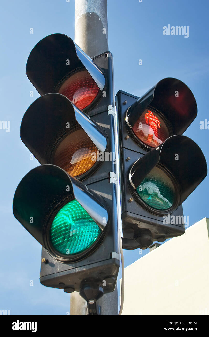 Lighted street walk sign hi-res stock photography and images - Alamy