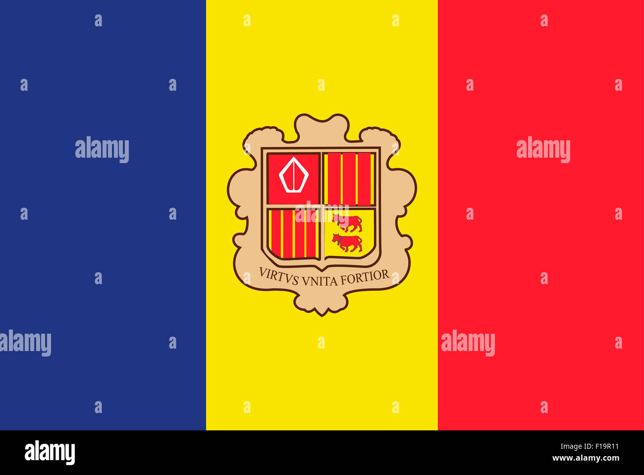 Official flag of andorra hi-res stock photography and images - Alamy