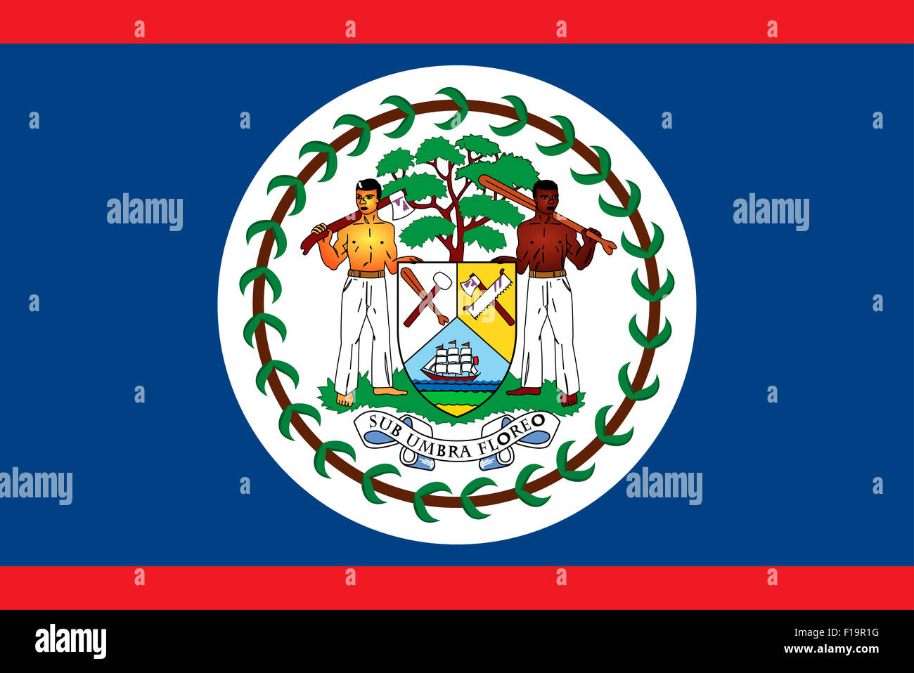 National flag of Belize Stock Photo - Alamy