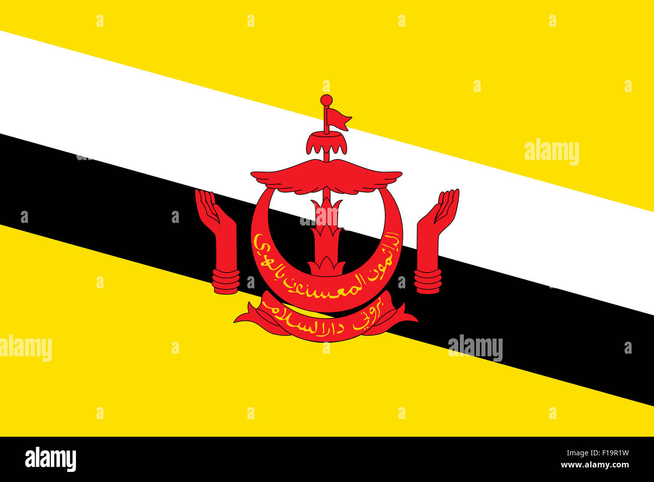 National flag of Brunei Stock Photo - Alamy