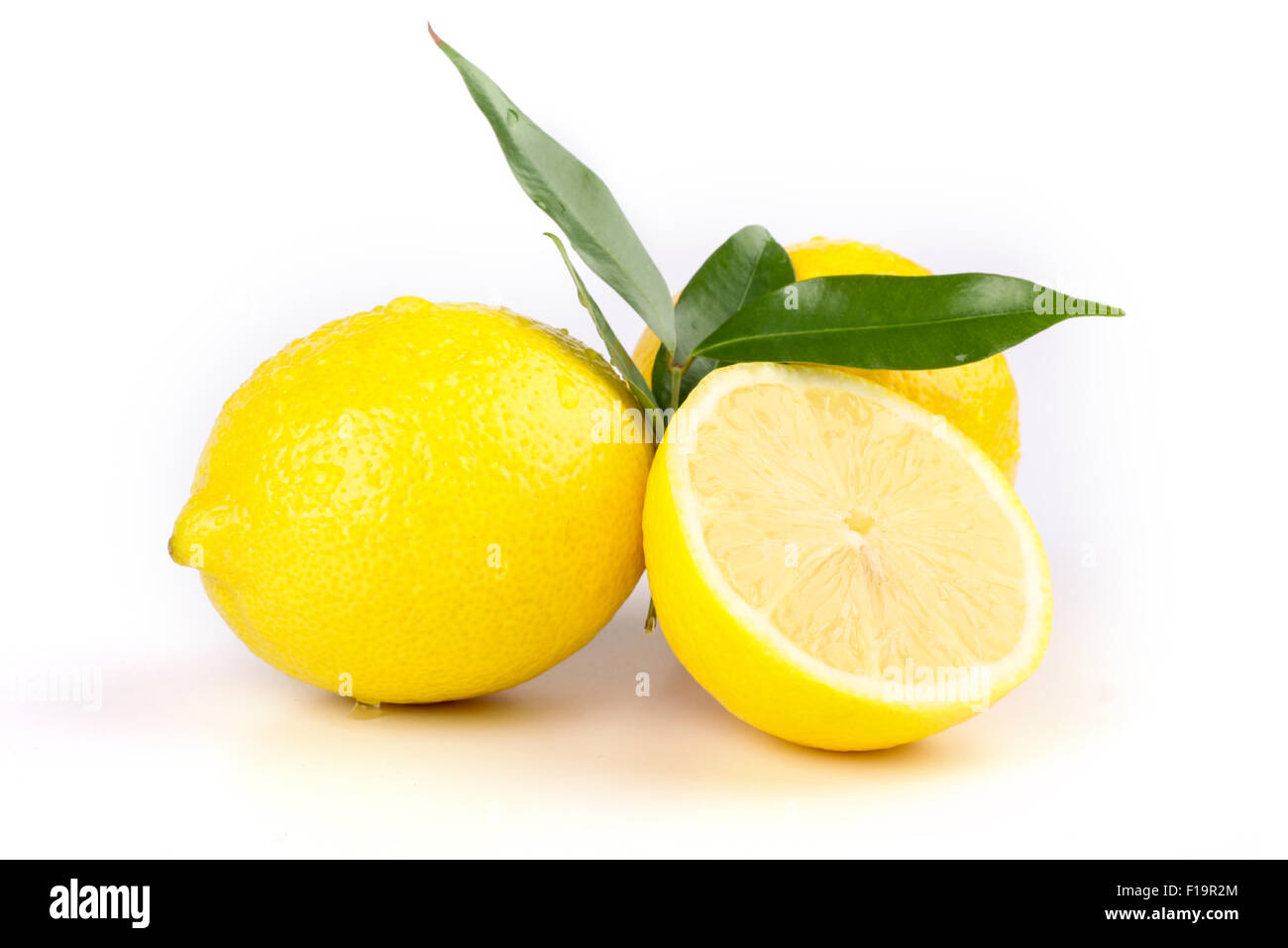 multiple lemon with fresh and delicious color isolated in white Stock ...