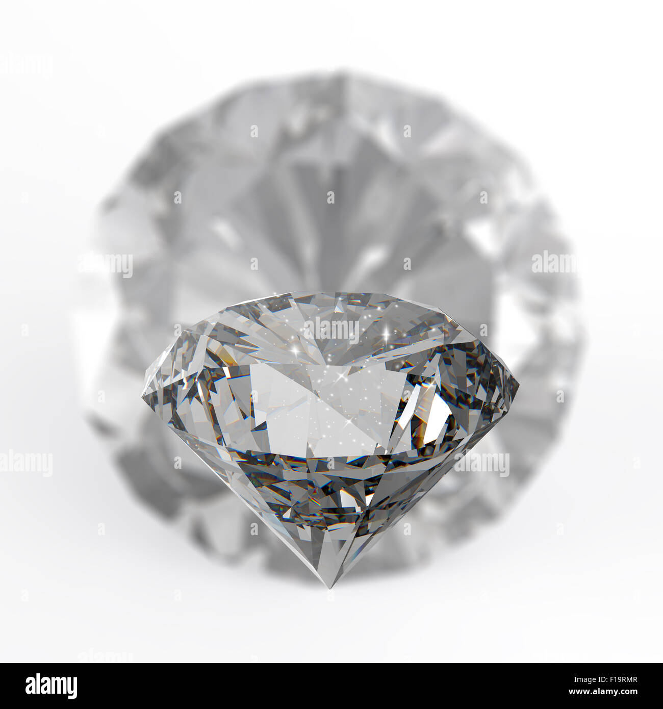 Diamonds isolated on white 3d model Stock Photo - Alamy