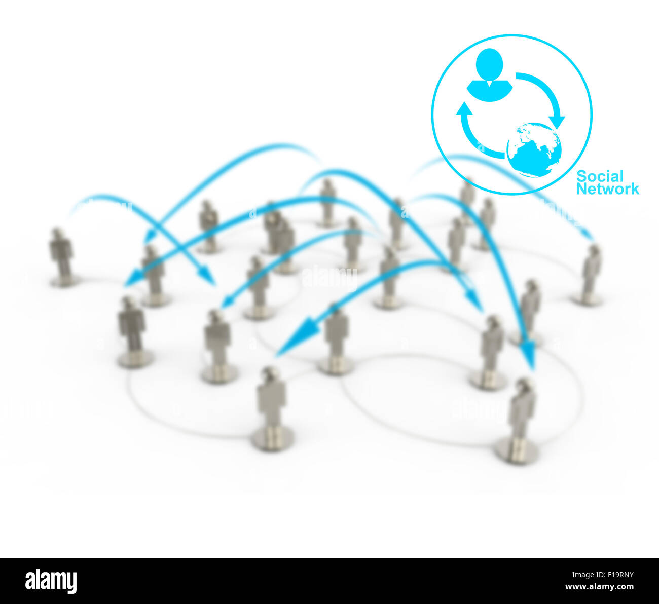 social network human 3d on world map as concept Stock Photo - Alamy