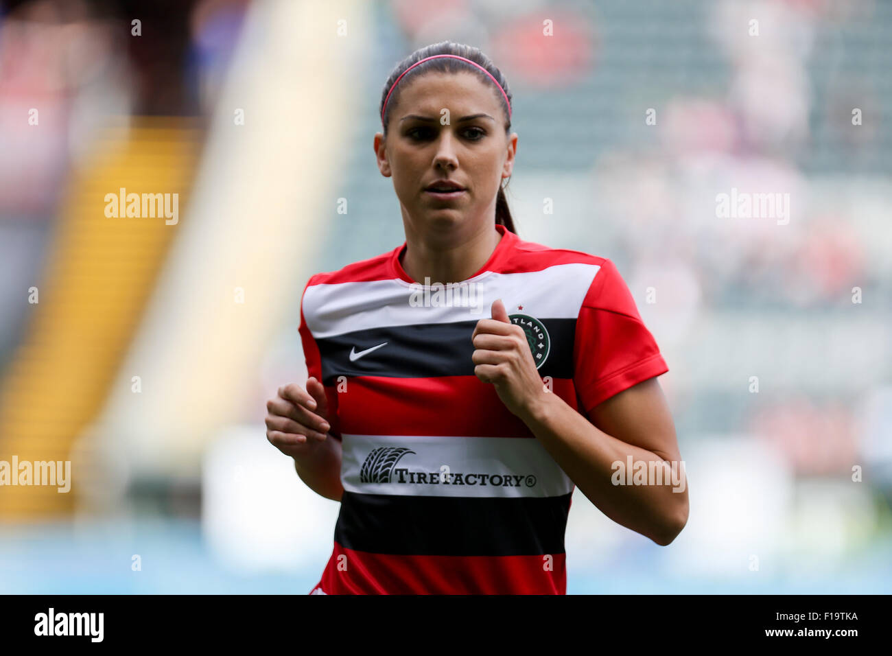 Aug. 30, 2015 - ALEX MORGAN (13) warms up before the game. The Portland ...
