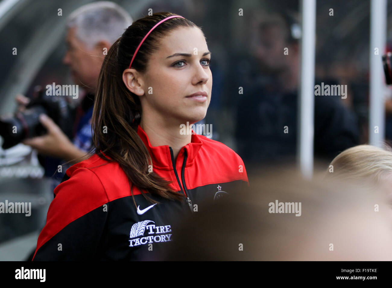 Aug. 30, 2015 - ALEX MORGAN (13) walks onto the field before the game ...