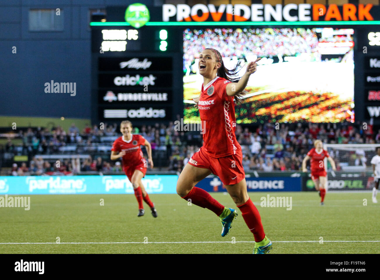 Aug. 30, 2015 - ALEX MORGAN (13) celebrates her goal. The Portland ...