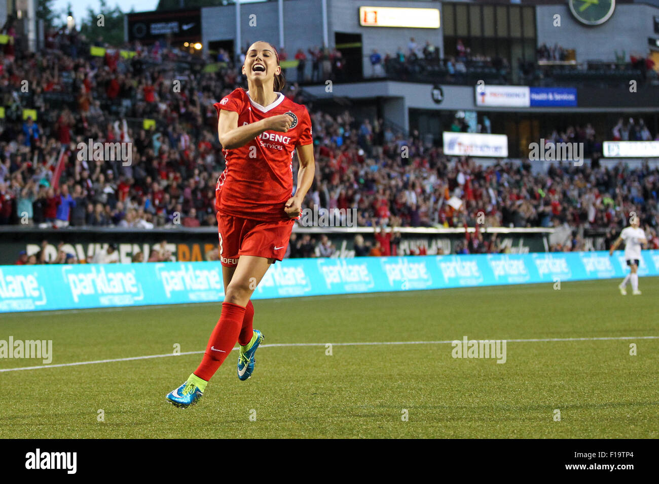 Aug. 30, 2015 - ALEX MORGAN (13) celebrates her goal. The Portland ...