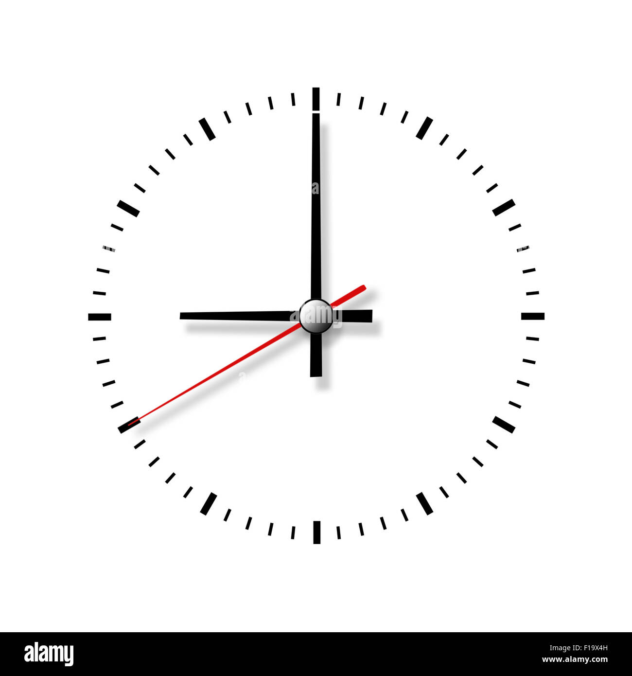 Clock without numbers isolated on white background. Closeup Stock Photo ...