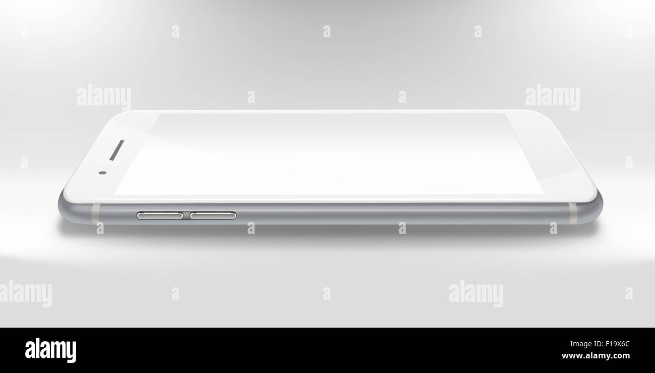 Modern phone realistic smartphone with blank screen and shadows on gray ...