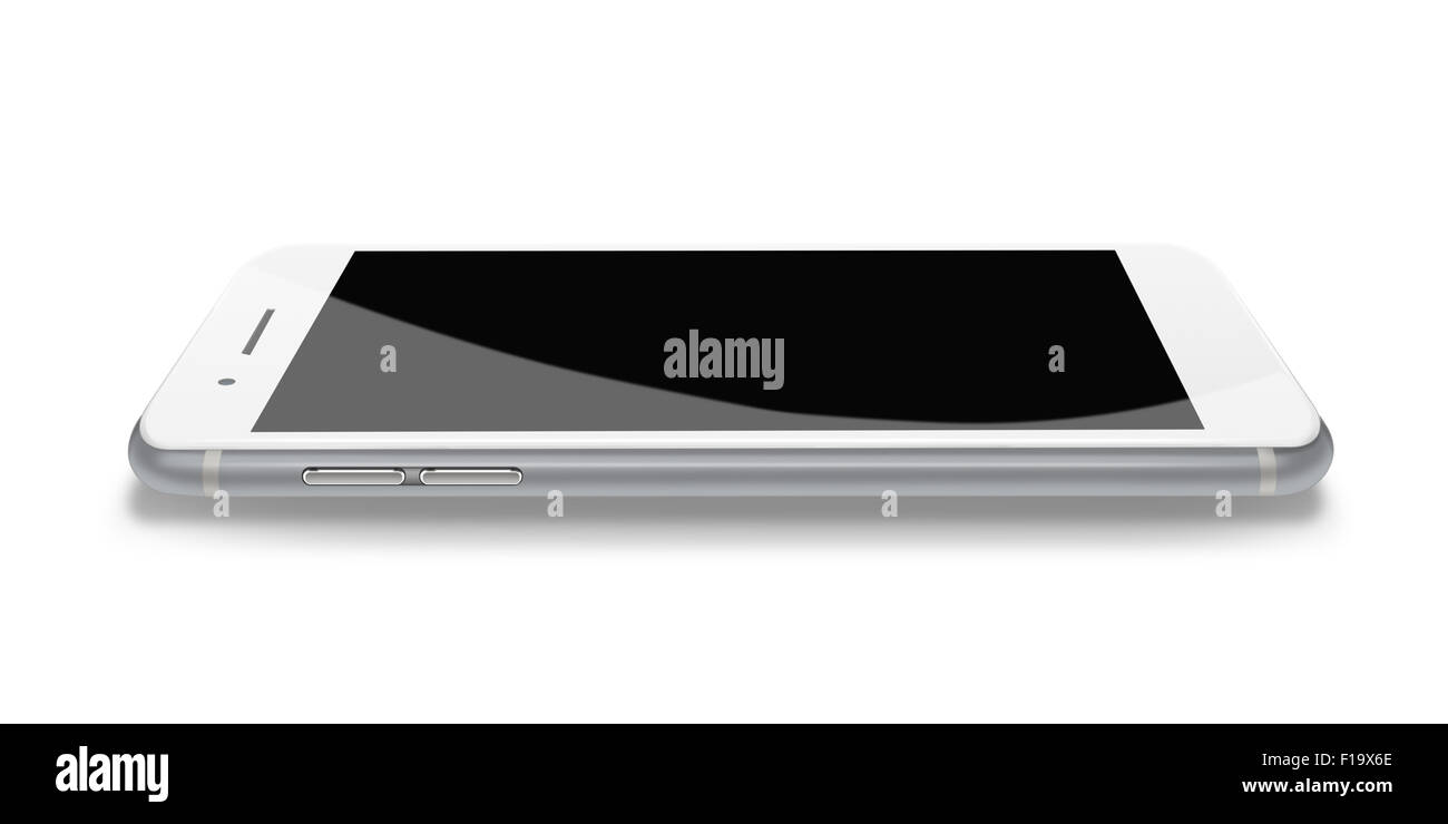Modern phone realistic smartphone with black screen and shadows ...