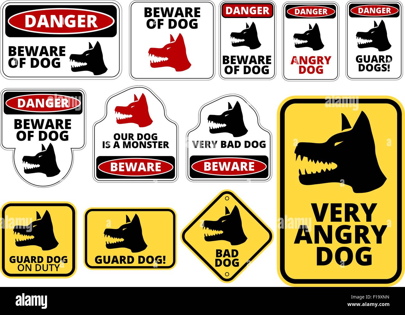 Beware vicious dog Stock Vector Images - Alamy