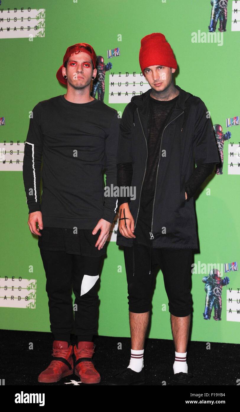 Los Angeles, CA, USA. 30th Aug, 2015. Josh Dun, Tyler Joseph in the ...