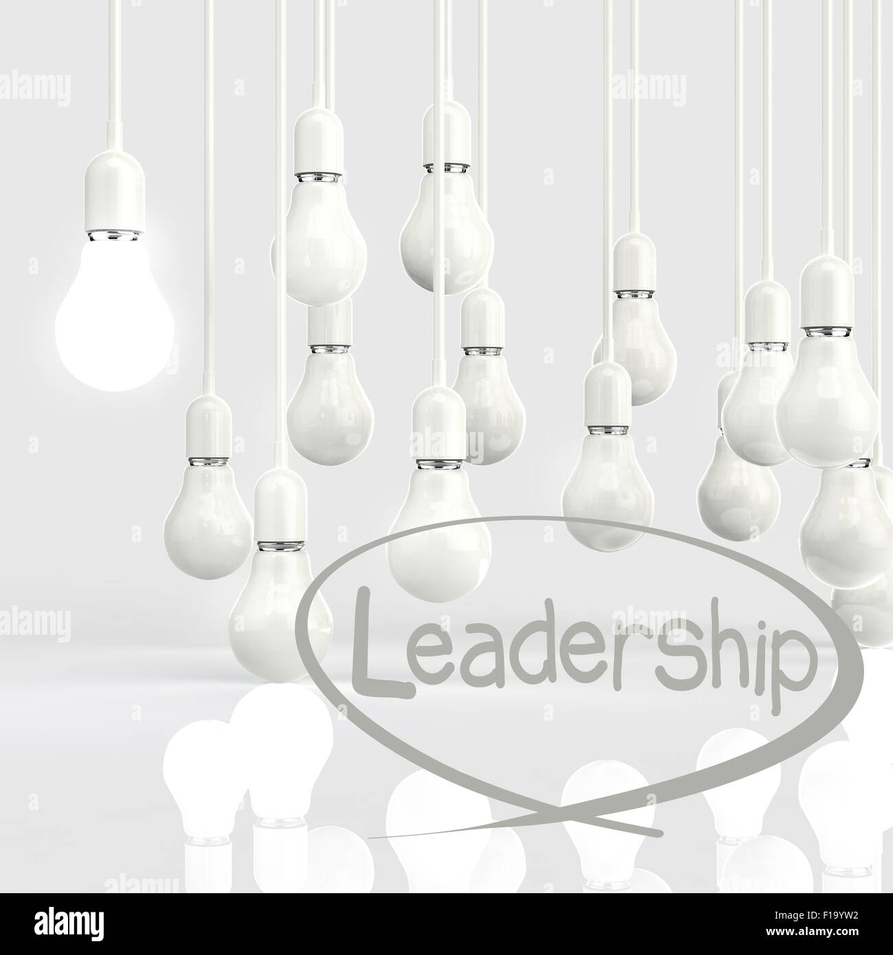 creative idea and leadership concept light bulb 3d design Stock Photo ...