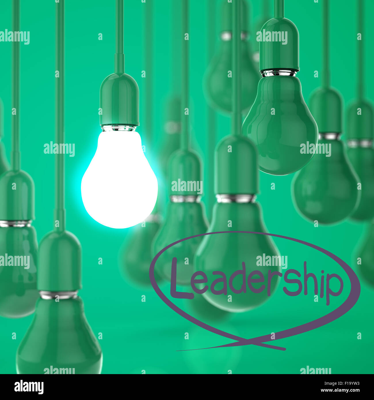 creative idea and leadership concept light bulb 3d design concept Stock ...