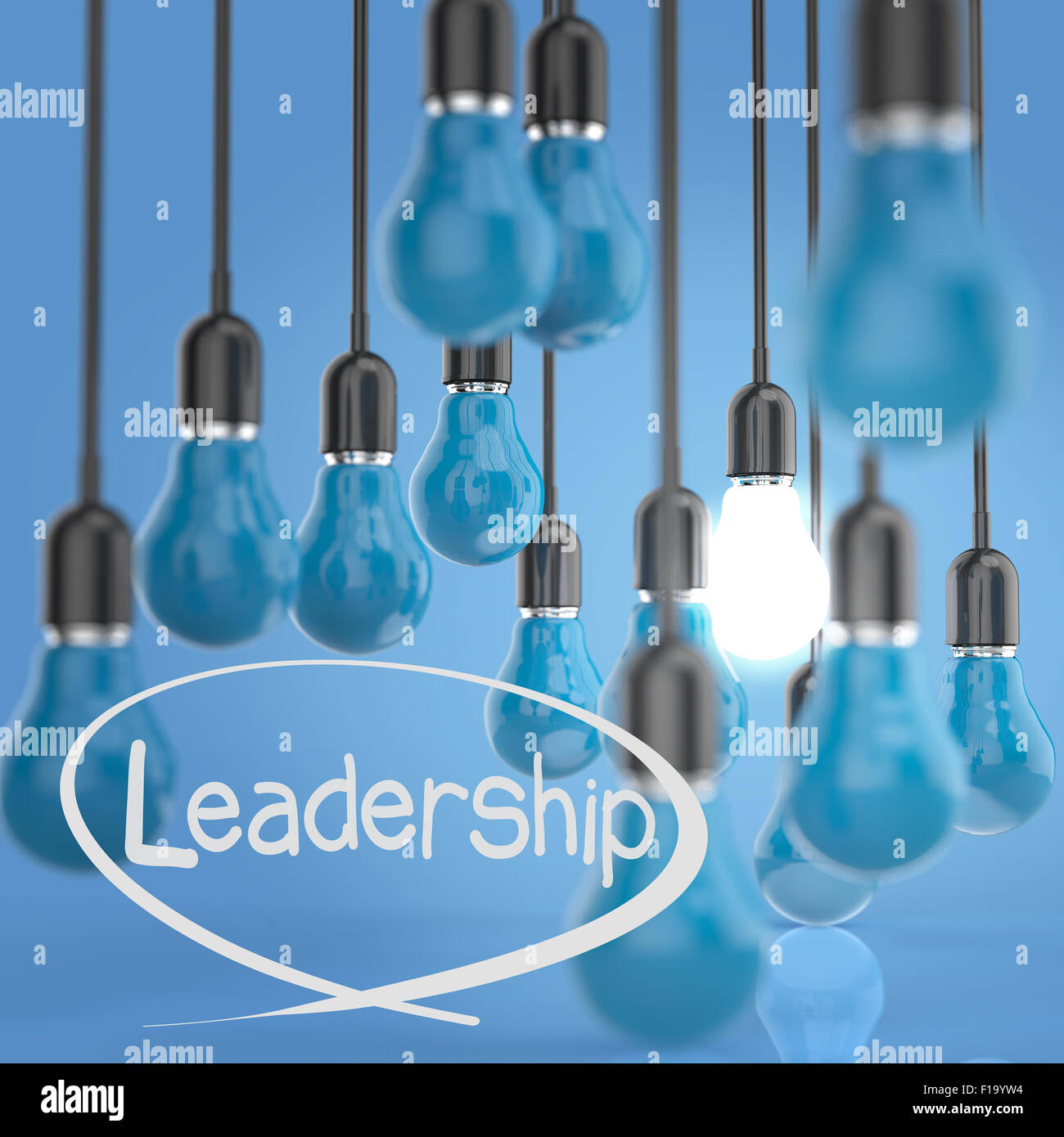 creative idea and leadership concept light bulb on color background ...