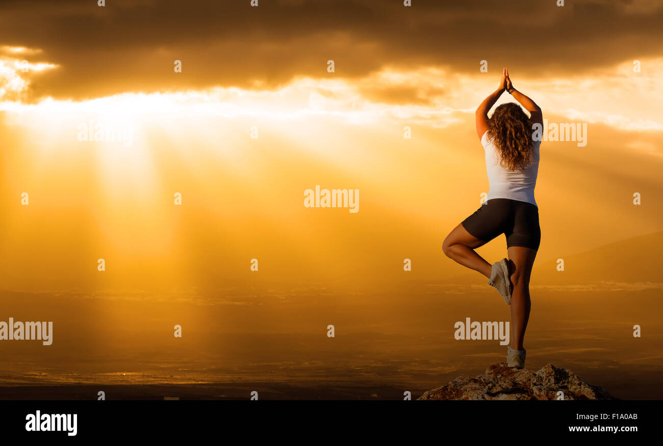 healthy woman practice yoga Stock Photo - Alamy