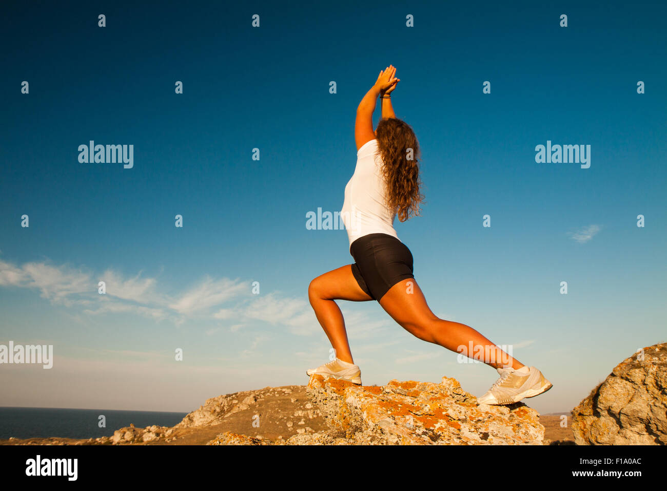 healthy woman practice yoga Stock Photo - Alamy
