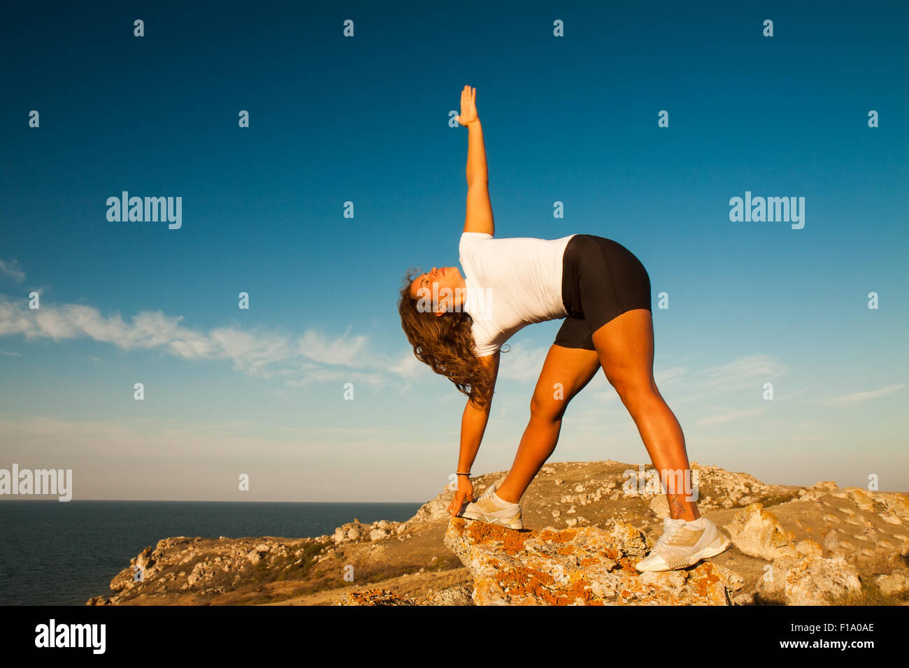healthy woman practice yoga Stock Photo - Alamy