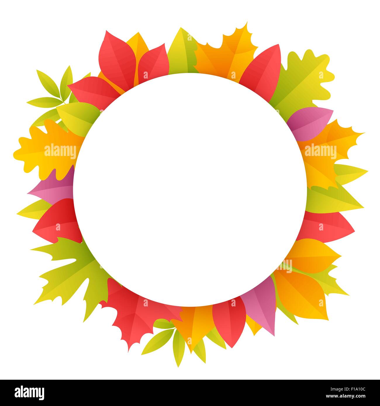 Colorful Autumn Leaves Round Frame Stock Vector Image & Art - Alamy