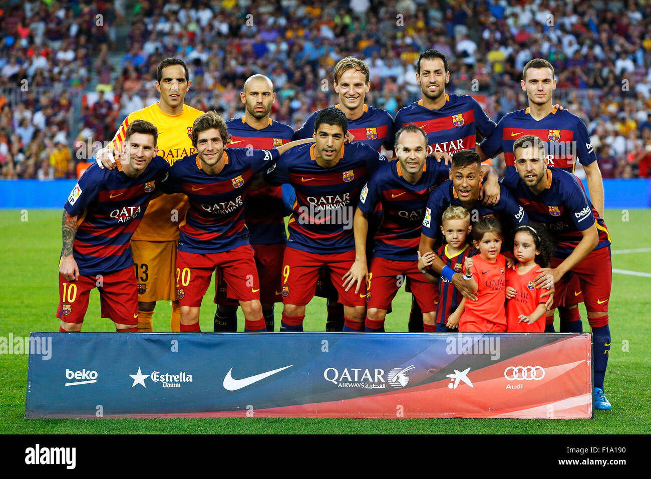 Barcelona team group line-up (Barcelona), AUGUST 29 2015 - Football ...
