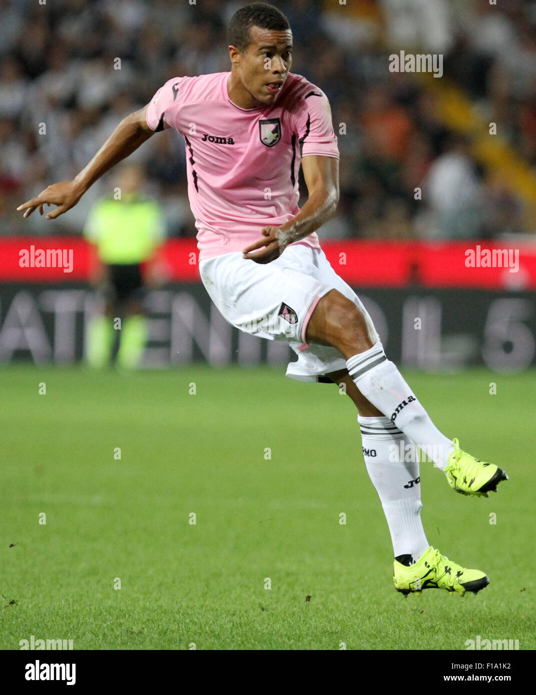 Udine, Italy. 30th Aug, 2015. Palermo's midfielder Robin Quaison during ...