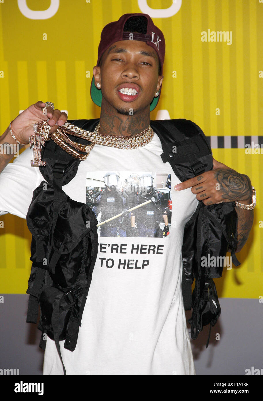 LOS ANGELES, CA - AUGUST 30, 2015: Tyga at the 2015 MTV Video Music ...